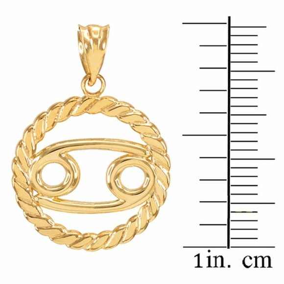 Element Shine | Jewelry | K Real Solid Gold Cancer Zodiac Sign Pendant ...